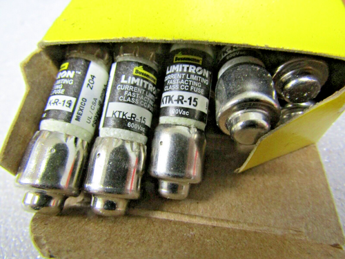 10) NEW BUSSMANN KTK-R-15 LIMITRON 15 AMP 600 VAC FUSE BOX OF 10 | eBay