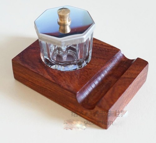 Wood Base Ink Bottles Container For English Calligraphy Script Oblique ...