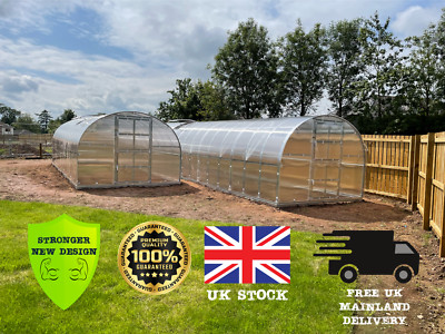 Polyeco Classic Polycarbonate PolyTunnel Greenhouse - Steel Frame, Twin ...