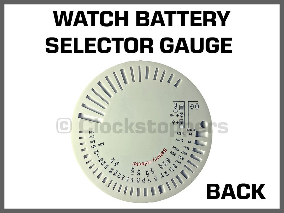 Watch Battery Selector Gauge Chart Plastic Cell Lithium Size ...