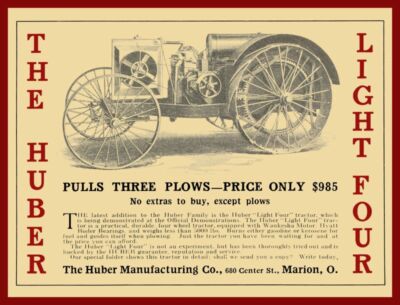 1916 Huber Manufacturing NEW Metal Sign: Light Four Tractor - Marion ...