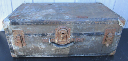 VINTAGE SAMSON SHWAYDER FOOT LOCKER US ARMY TRUNK CHEST GREEN | eBay