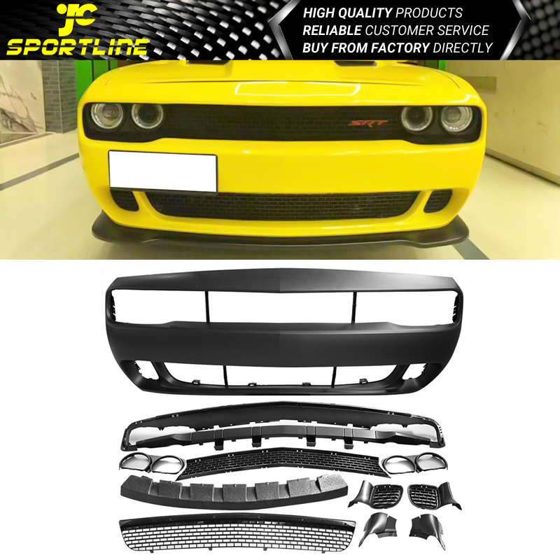Fits 08-14 Dodge Challenger Front Bumper Cover Conversion w/ Grille PP ...