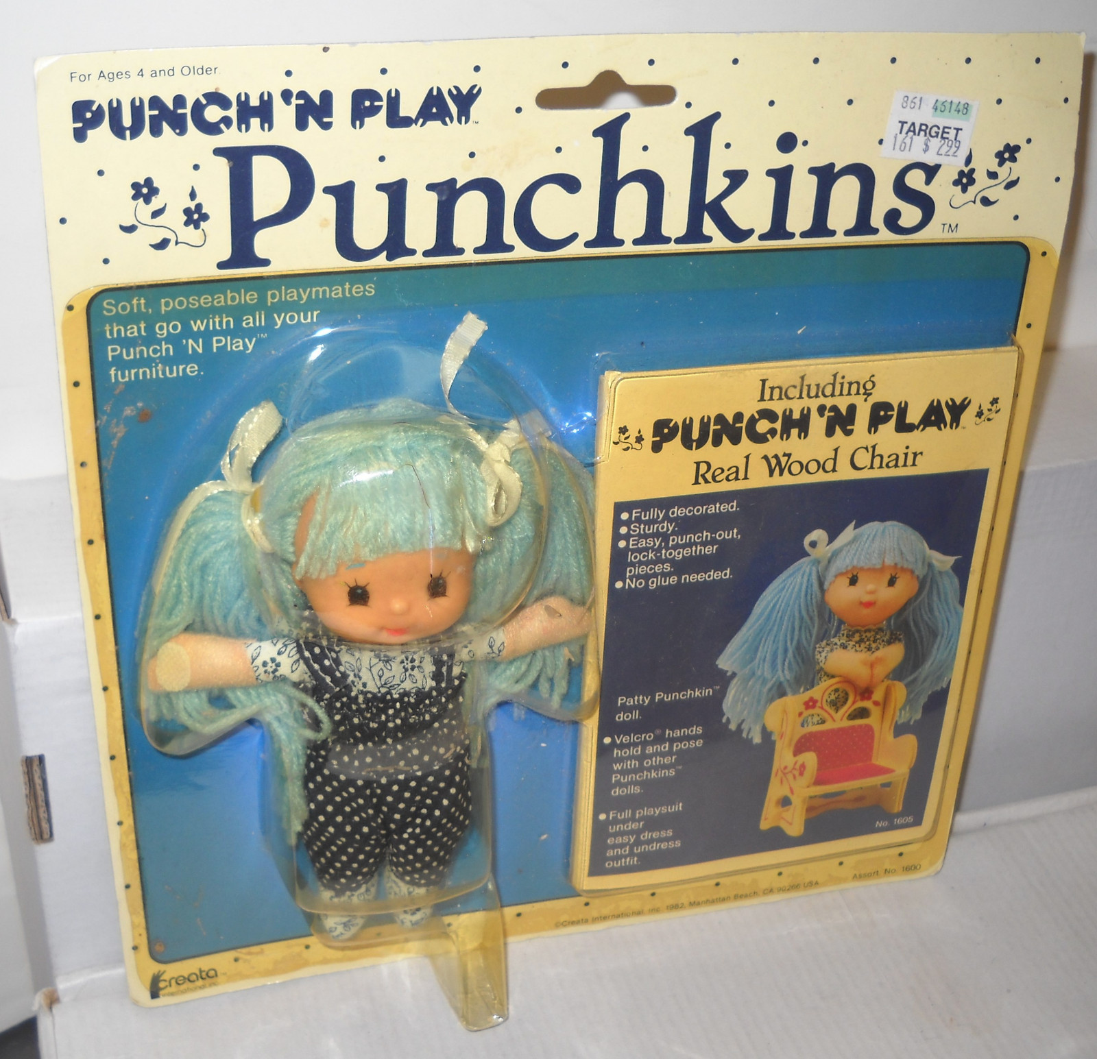 #8580 NRFC Vintage Creata Toys Punchkins Punch N Play Doll with Wood ...