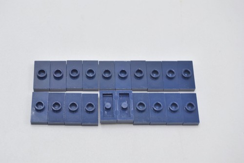 LEGO 20 X Carreau Bleu Foncé Dark Bleu Plateau 1x2 1 Stud Sans Rainure ...