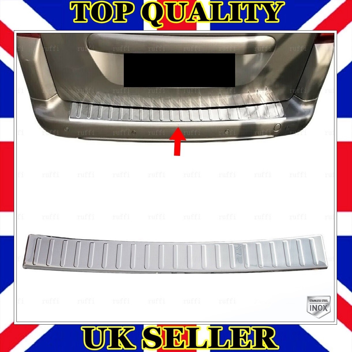 Chrome Rear Bumper Protector GLOSSY For CITROEN BERLINGO II 2008 to ...