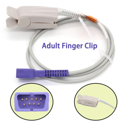 1Pcs Adult Finger Clip SpO2 Sensor Probe 9Pin Compatible with NELLCOR ...