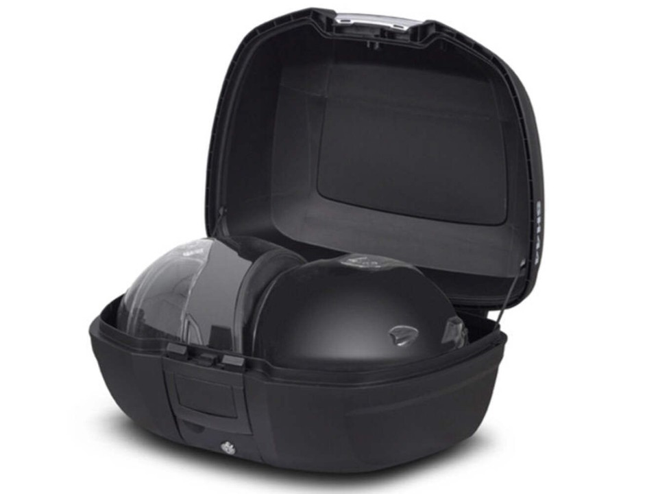 SHAD SH44 Motorcycle Top Box Black 44L Waterproof 2 Helmet Case Luggage ...