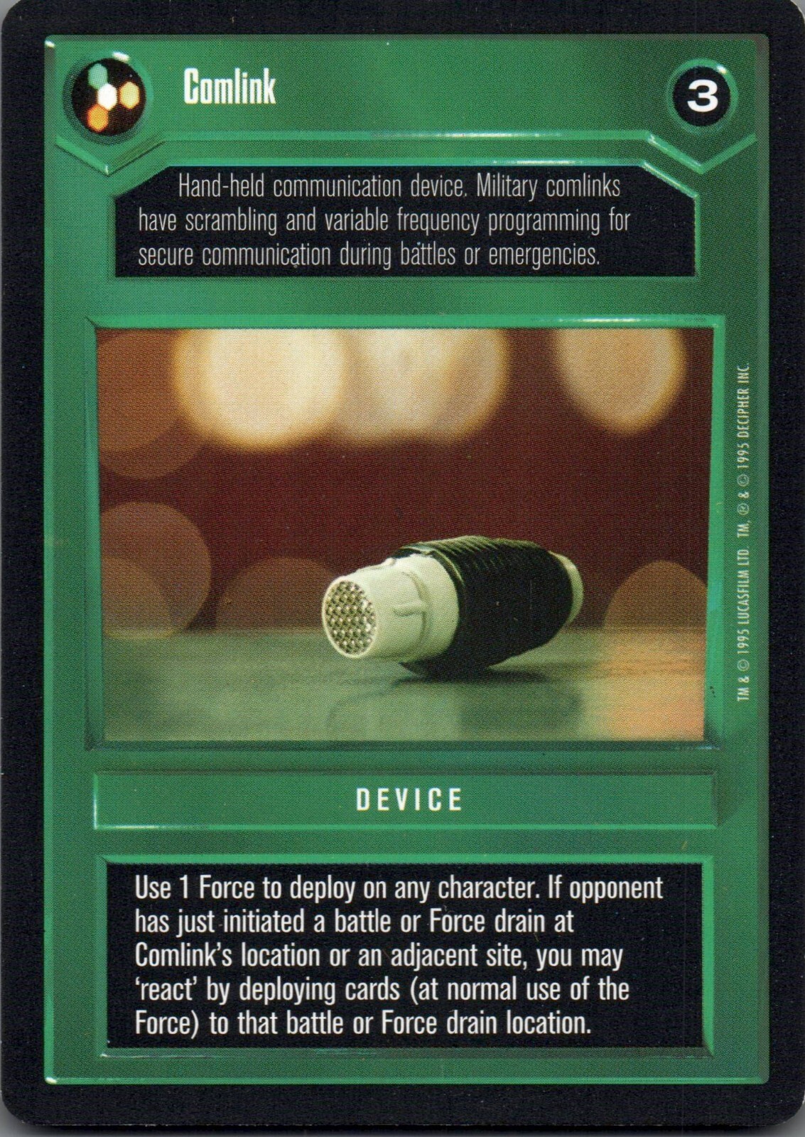 1995 Star Wars Customizable Card Game Premiere Expansion Set Comlink | eBay