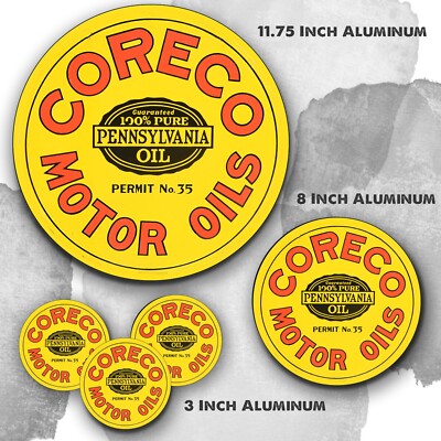 Coreco Gas & Oil Design Reproduction Aluminum Circle Sign | eBay