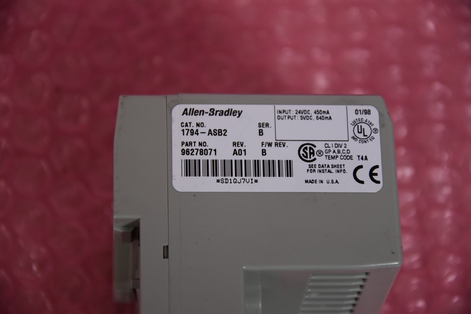 Allen-Bradley FLEX I/O 24 VDC Power Supply Typ: 1794-ASB2 2 Slot RIO ...
