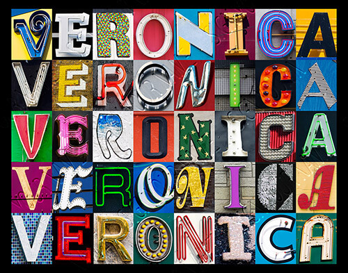 VERONICA Name Poster featuring photos of actual sign letters | eBay