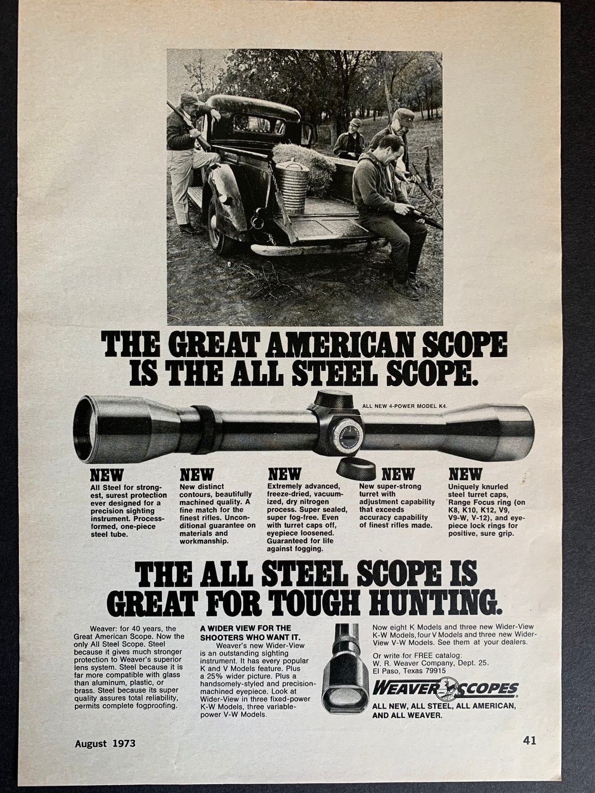 Vintage 1973 Weaver Scopes Rifle Ad | eBay