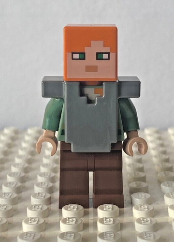 LEGO min045 Minecraft Alex with Reddish Brown Legs and Flat Silver ...