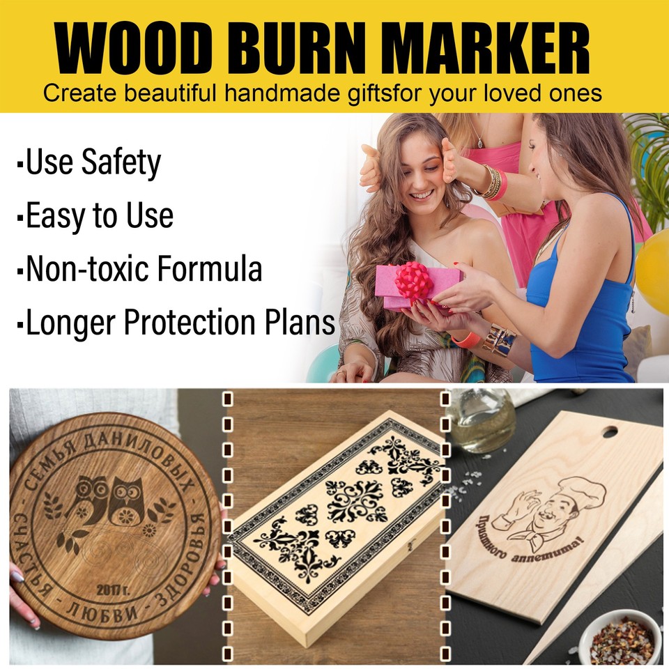 3PCS Pyrography Marker Wood Burning Pen Wood Burner DIY Tool Kit | eBay