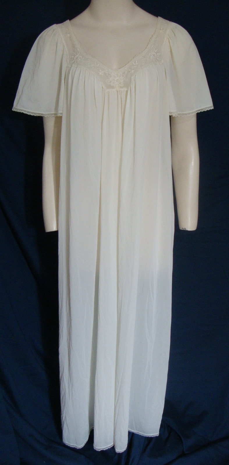 Vintage VANITY FAIR Slinky Nightgown Long Lace Short … - Gem