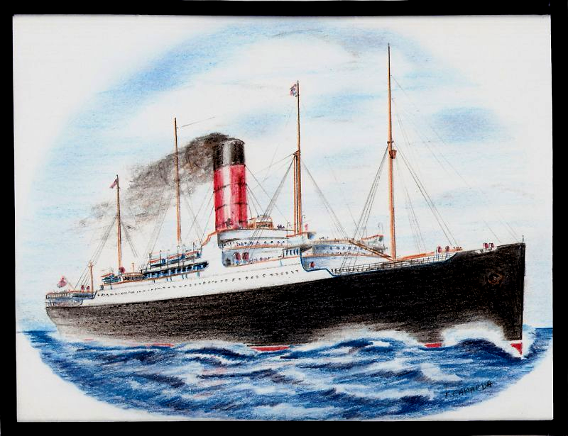 Original Art Work ... ss CARPATHIA ...ocean liner.. Cunard Line | eBay