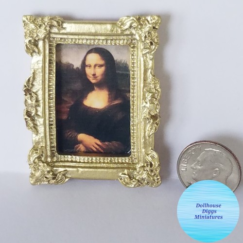 Dollhouse Miniatures Mini Picture Gold Frame 1:12 Leonardo de Vinci ...