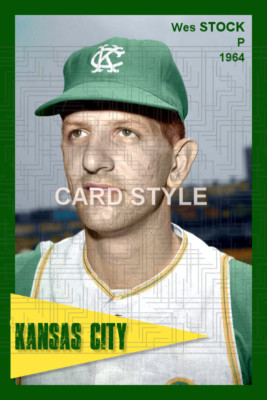 Wes Stock - 1964 Kansas City Athletics - choose a style - colorized ...