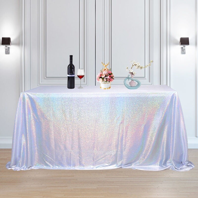 Sequin Table Cover Cloth Wedding Glitter Sparkly Iridescent Shimmer ...