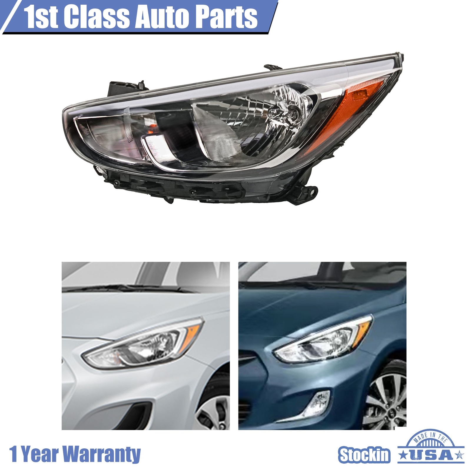 Headlight Assembly Driver Left For 2015-17 Hyundai Accent W/O Bulb ...