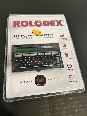 NOS VTG 1993 Rolodex Electronic Pocket Directory R411-3 New & Sealed ...