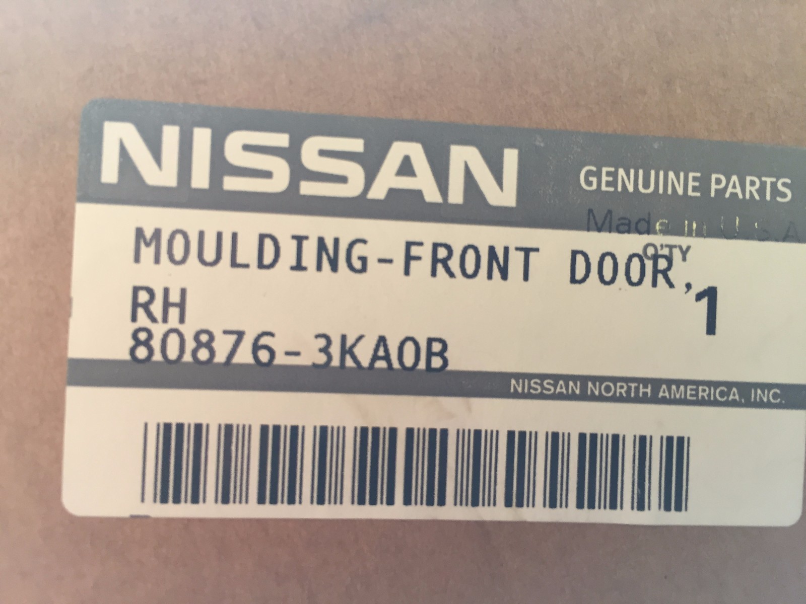 OEM NISSAN PATHFINDER 2013-2015 FRONT RIGHT (PSNGR) LOWER DOOR MOLDING ...
