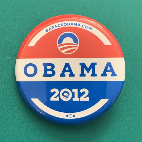 VINTAGE PINBACK BUTTON Barack Obama Logo 2012 Red White Blue | eBay
