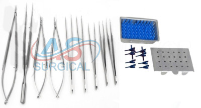 Micro Surgery Instrument Set 9 Pcs With Micro Vascular Clamps Plastic ...