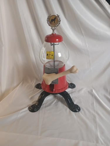 VTG Carousel Red Black Dog Treat Food Dispenser Bone Handle Gumball ...