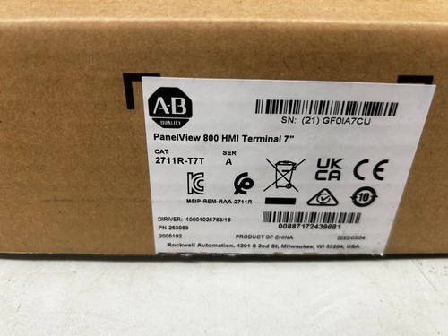 2711R-T7T Allen-Bradley PanelView 800 7-Inch HMI Terminal【New and ...