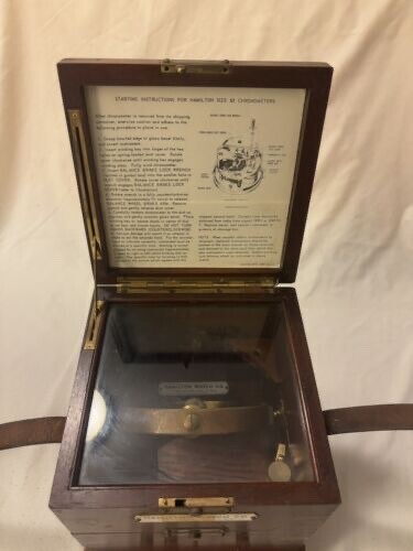 Hamilton Model 21. "Break-Circuit" Ships Marine Chronometer Box, Ultra ...