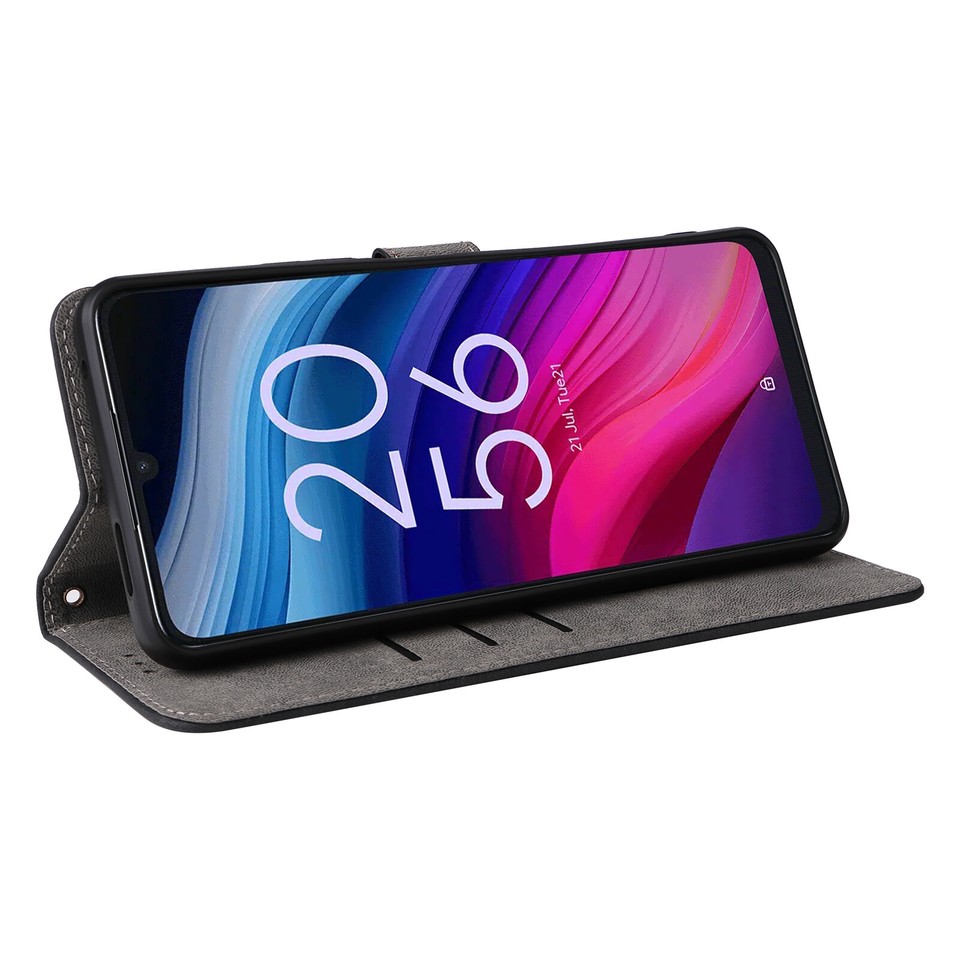 For TCL 505 4G/T509K/T5094 Retro Leather Wallet Stand Card Slot Phone ...