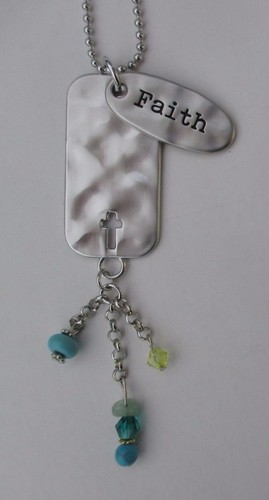 L4 Faith dog tag cross bead SIMPLE FAITH Car charm Mirror Ornament Ganz ...