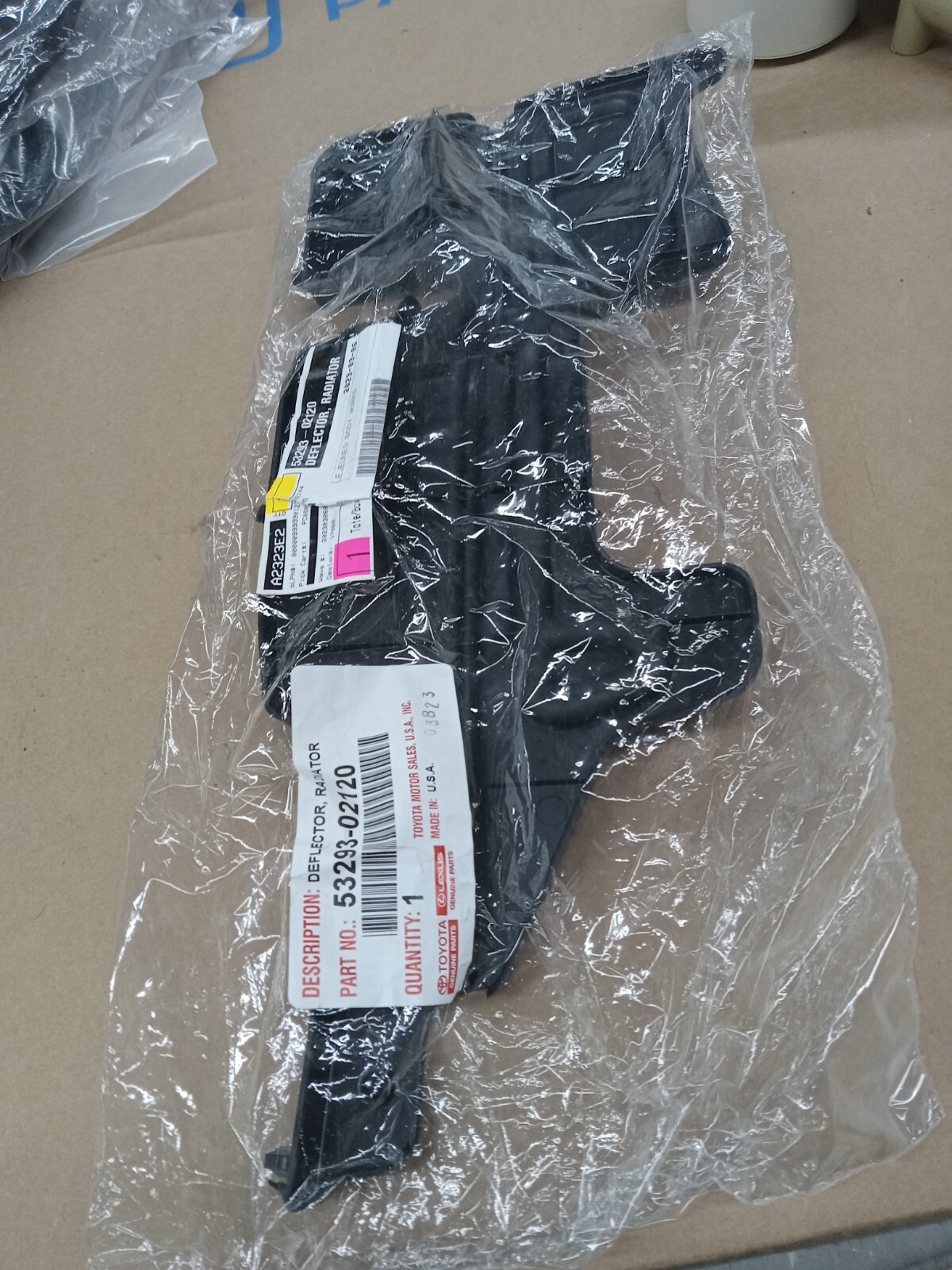 53293-02120 RADIATOR AIR DEFLECTOR RIGHT SIDE 2011-2013 TOYOTA COROLLA ...