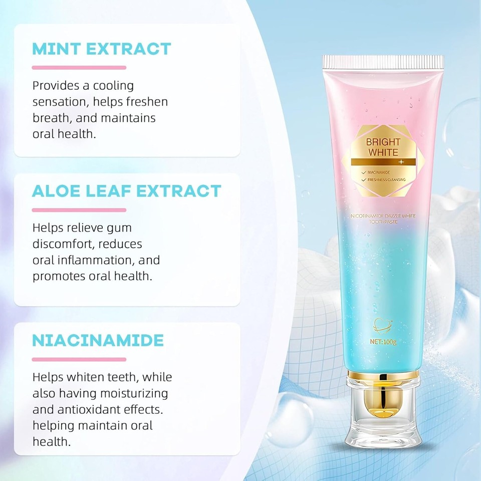 100g Body Accel -Niacinamide Whitening Toothpaste Freshens Breath 24 ...