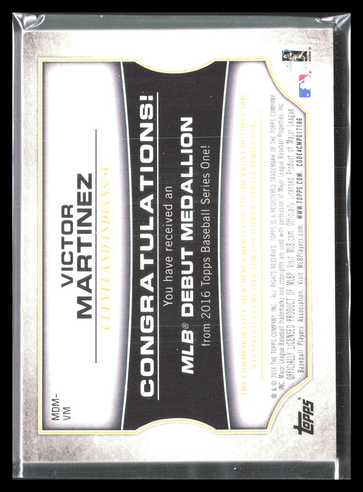 Victor Martinez 2016 Topps #MDM-VM MLB Debut Medallion Cleveland ...