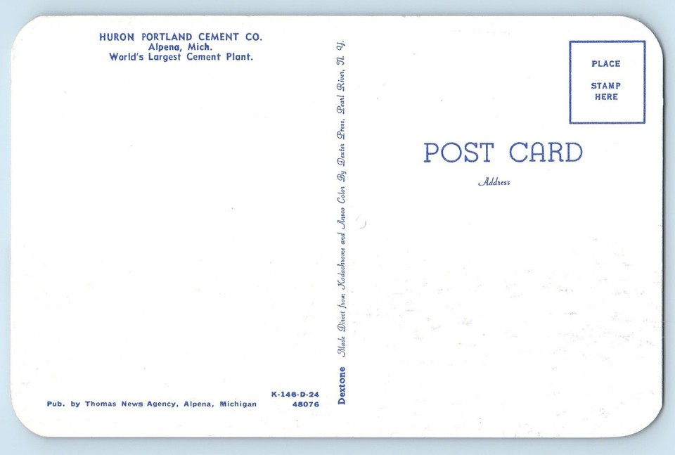 c1910's Huron Portland Cement Co. Largest Cement Plant Alpena Michigan ...