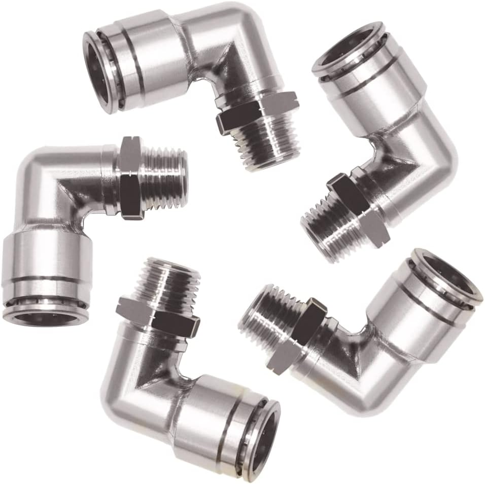 Pneumatic Push To Connect Fittings Heavy Duty Elbow 3/8 inch Tube OD x ...