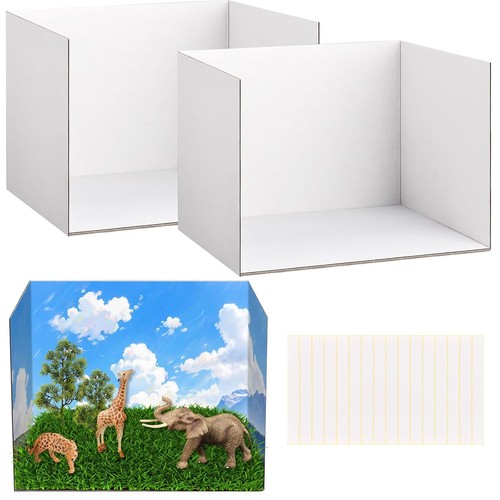 2 Pcs Cardboard Diorama Kit, Diorama Box Pop Up Display with Double ...