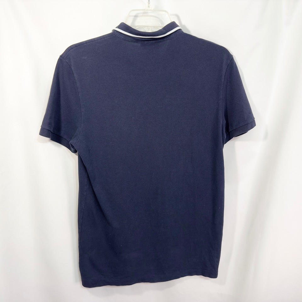 Lacoste Size 3 Small Polo Shirt Slim Fit Navy Blue Short Sleeve 3D Logo ...