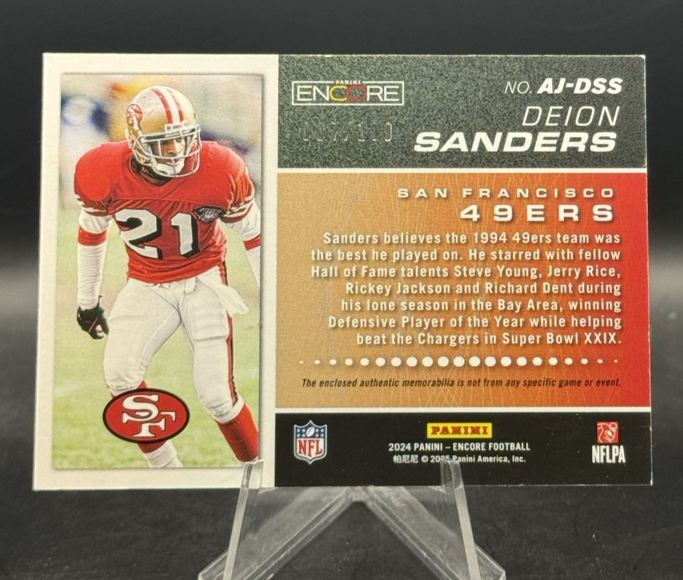 Deion Sanders 2024 Panini Encore Pacific Atomic Jersey Patch /199 | eBay