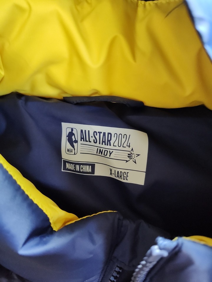 2024 NBA All Star Game Puffer Vest Indianapolis Indiana Pacers XL - Big ...