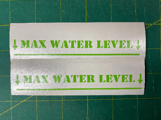 Max Water Level Vinyl Decals Set of 2 | eBay
