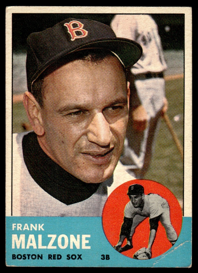 1963 Topps Baseball Card (Damaged) Frank Malzone Boston Red Sox #232 A ...