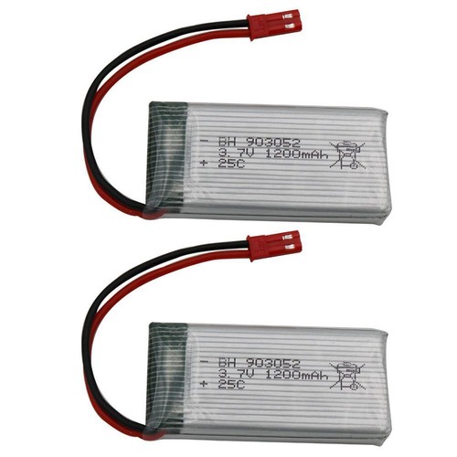 2Pcs 3.7V 1200mAh 25C Battery JST for mini RC Airplane Copter Multi ...