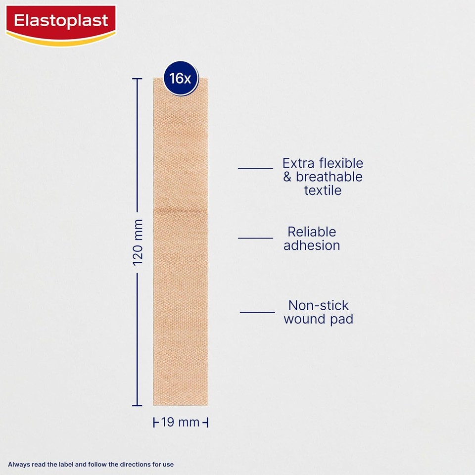 Elastoplast Extra Flexible Finger Strip Plasters (16 16 Count (Pack of ...