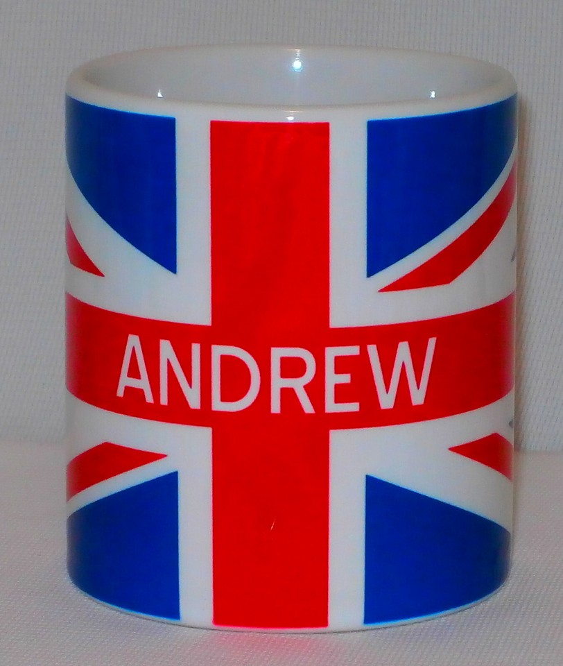 British Union Jack Flag Mug PERSONALISED England Holiday United Kingdom ...