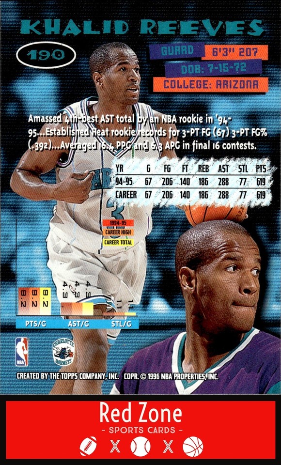 1995-96 Stadium Club - #190 Khalid Reeves NM Set Break. | eBay
