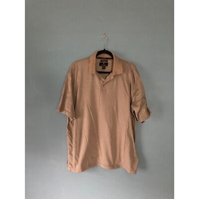 Gary Player cotton moisture wicking short sleeve khaki patterned polo ...